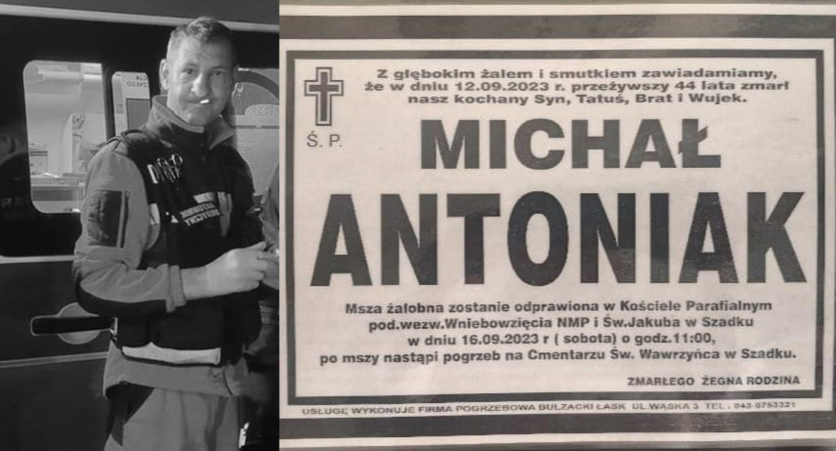 Nie żyje Michał Antoniak - strażak i ratownik medyczny - wiadomości